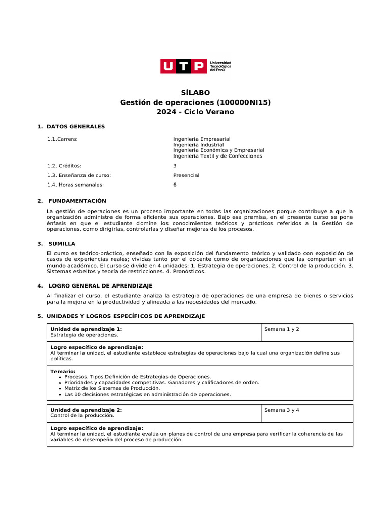 GESTIONDEOPERACIONES Undefined | PDF | Aprendizaje | Procesos de negocio