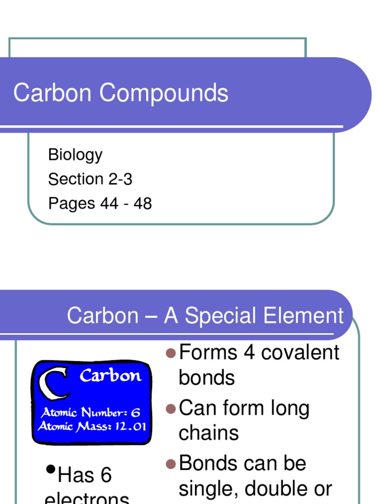 Overview of Carbon Compounds | PDF | Wellness | Science & Mathematics