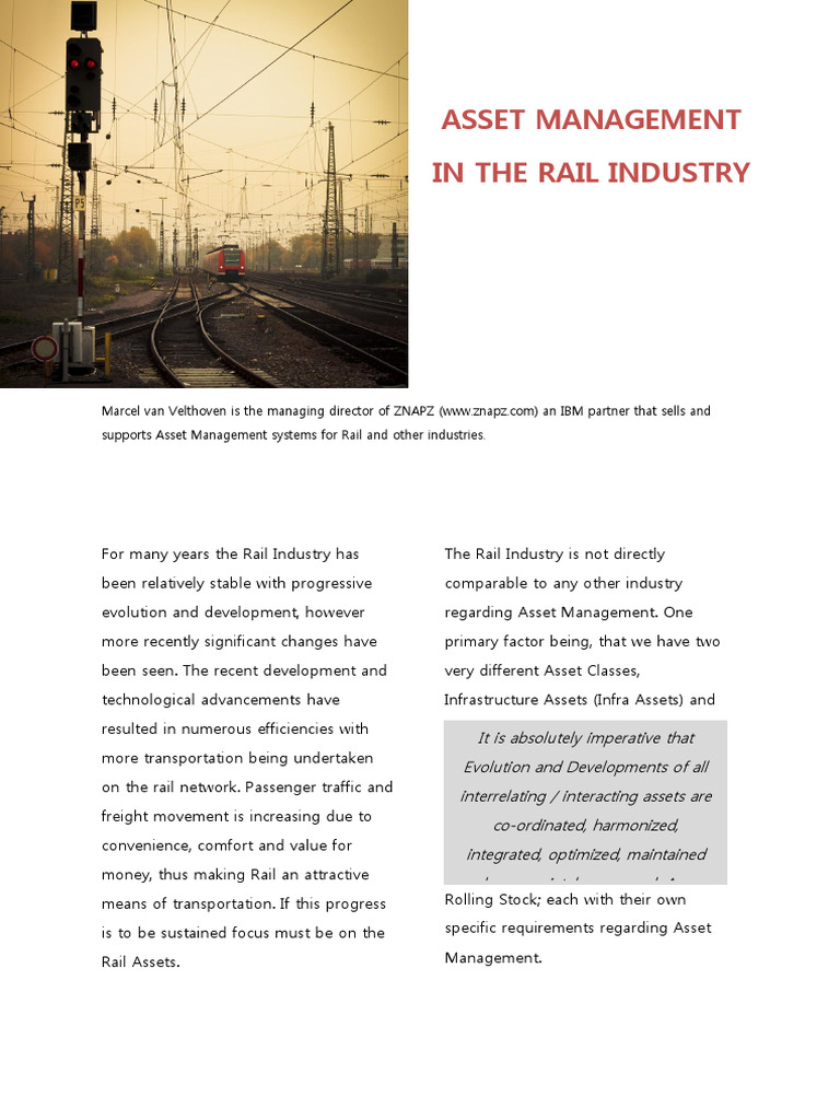 Asset Management in the Railway Industry | PDF | Asset Management ...