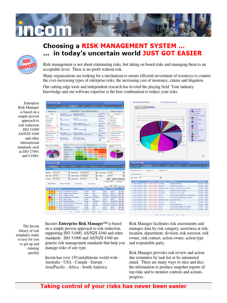 Incom Risk Manager Brochure | PDF | Risk Management | Risk
