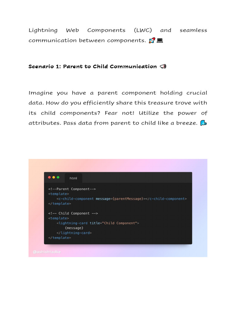 LWC Communication Between Components Scenario | PDF
