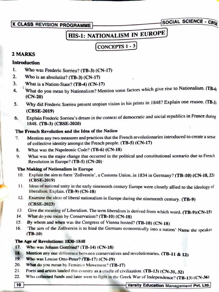 Revision Ques For History ch-1 | PDF