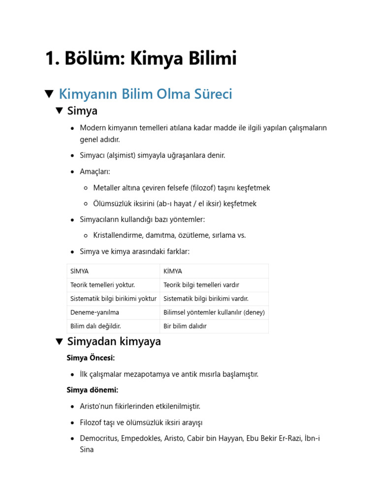 Bölüm - Kimya Bilimi | PDF