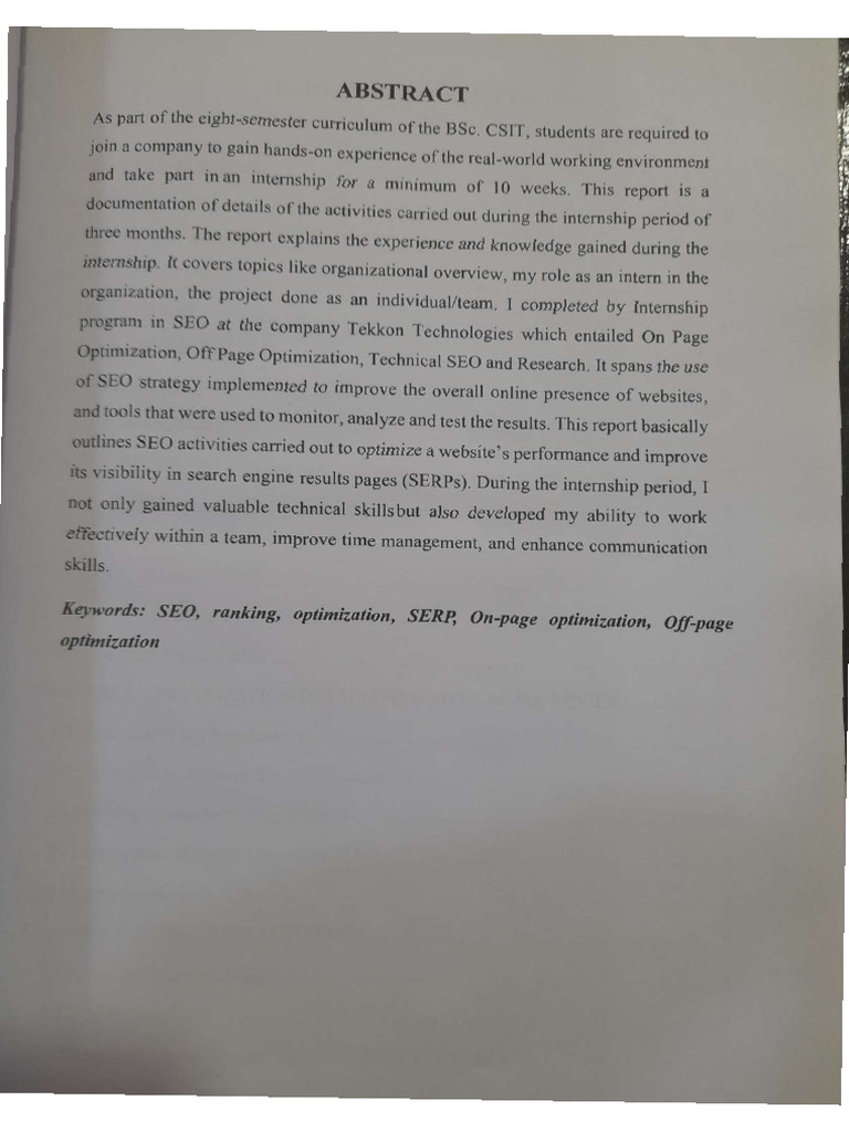 it final year report | PDF