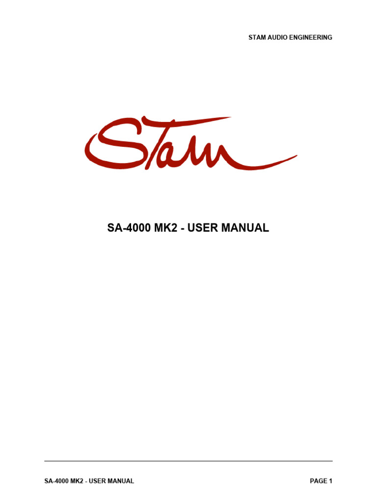 SA-4000 MK2 User Manual | PDF | Ac Power Plugs And Sockets | Electrical ...