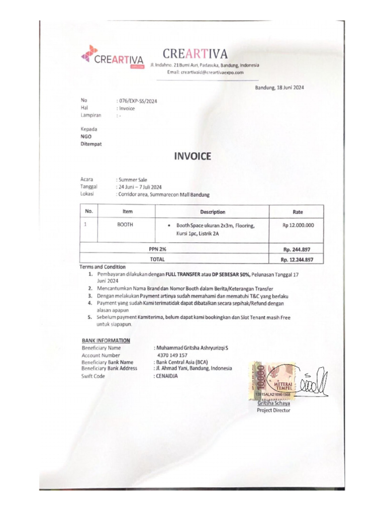 Invoice Summer Sale - NGO | PDF