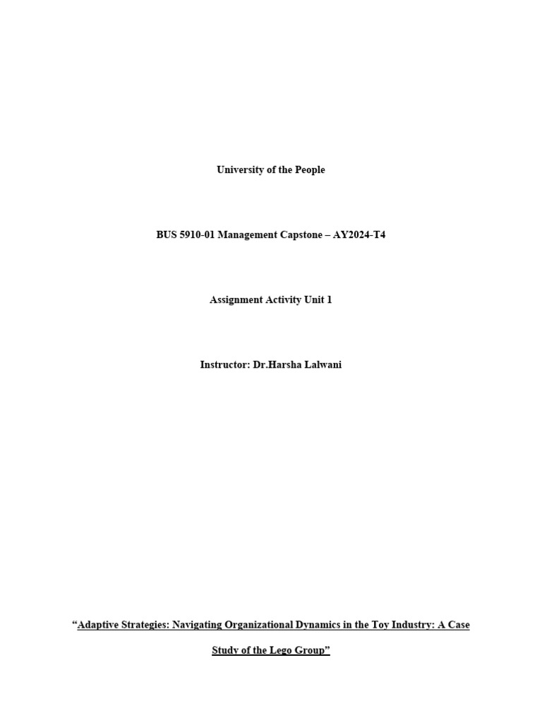 Assignment Activity. Capstone. Unit 1 | PDF | Brand | Innovation