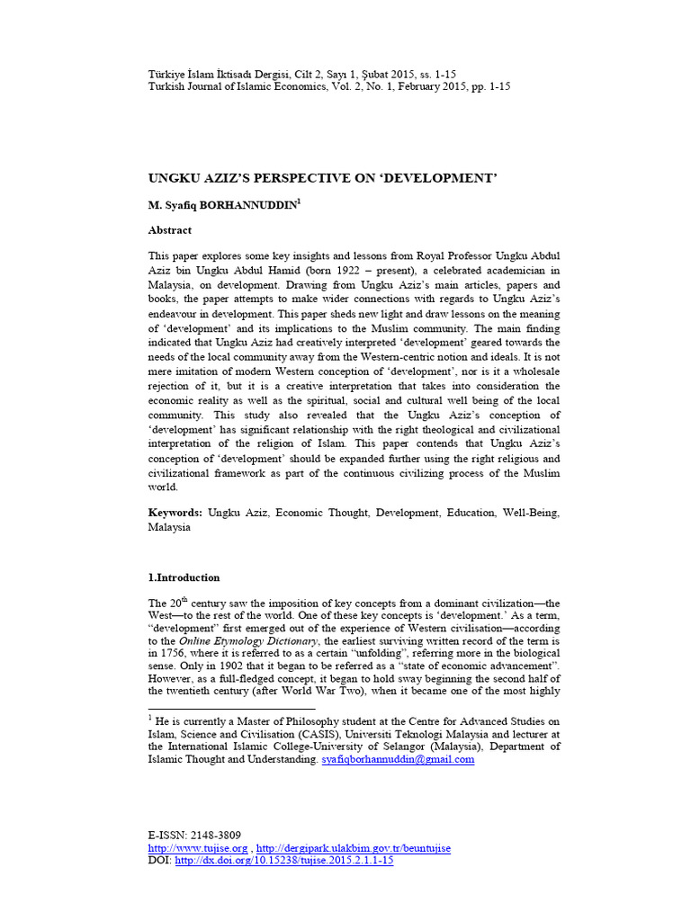 Ungku Aziz s Perspective on Development | PDF | Malaysia | Hajj Ungku Aziz s Perspective on Development | PDF | Malaysia | Hajj