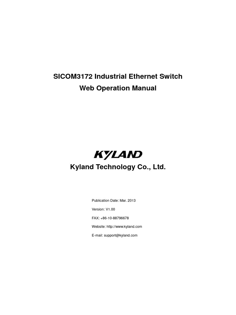 SICOM3172 Industrial Ethernet Switch Web Operation Manual: Publication Date: Mar. 2013 | PDF ...