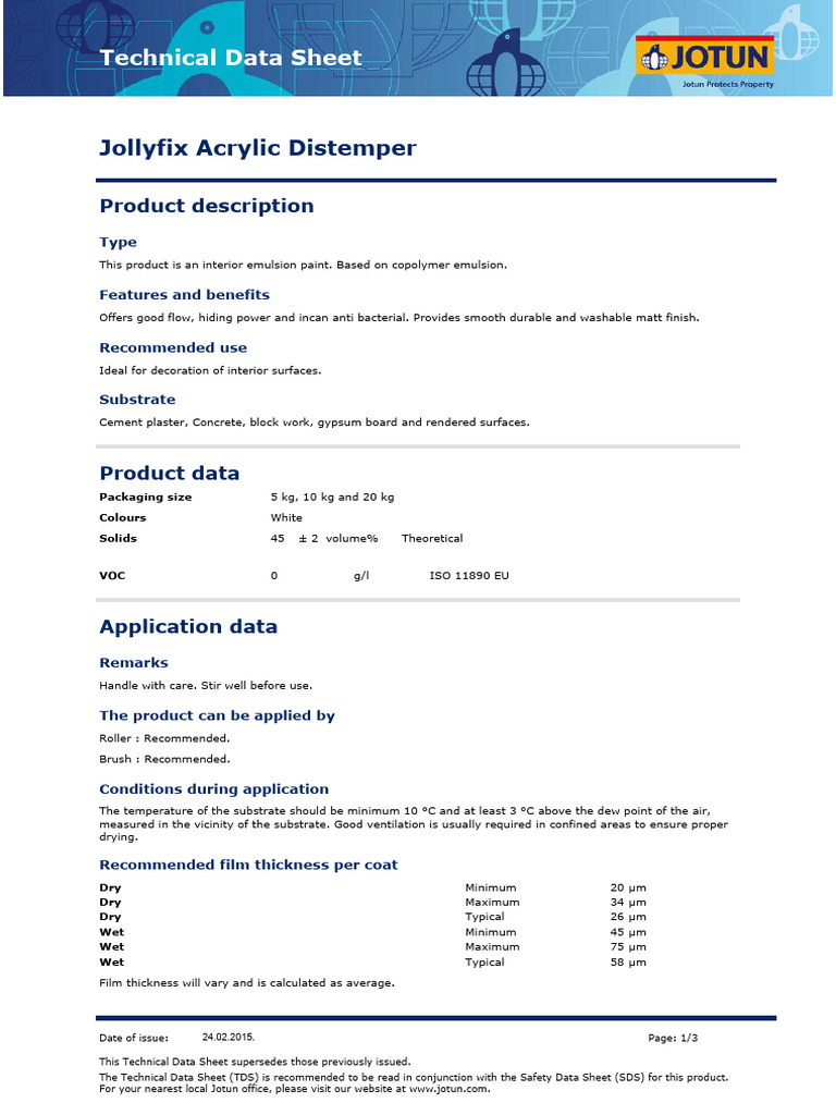 Jollyfix Acrylic Distemper | PDF | Paint | Materials