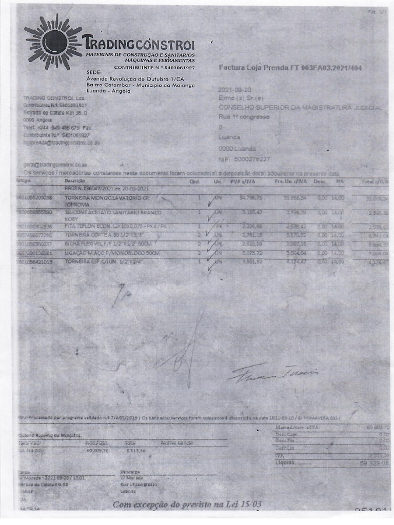 Factura Trading Constroi | PDF