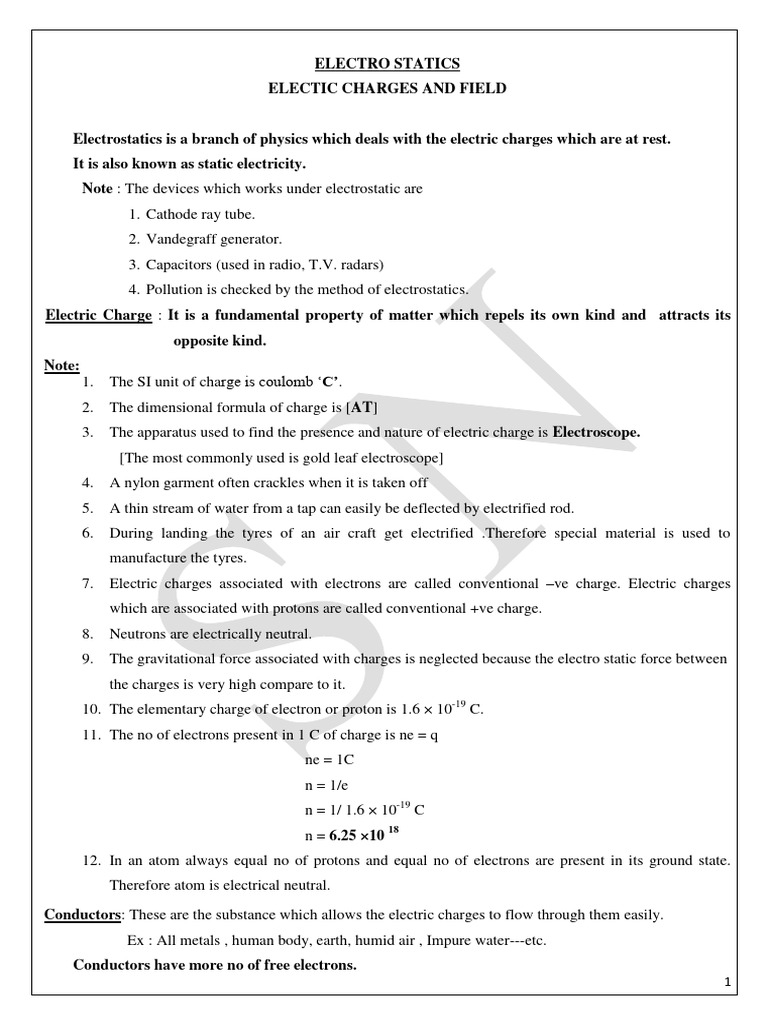 Electric Charges and Field | Download Free PDF | Electric Charge | Electron