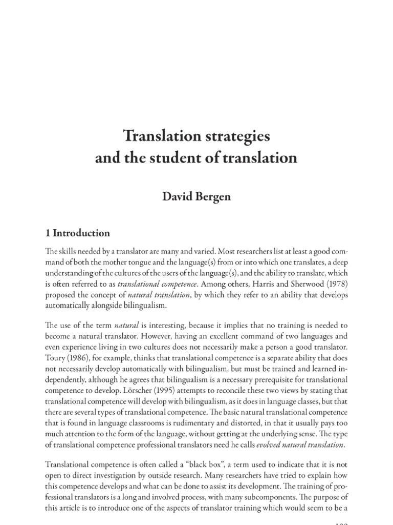 Translation Strategies | PDF | Foreign Language Studies