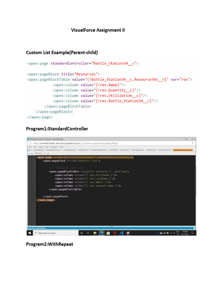 VisualForce Assignment II-New | PDF | Business | Computers