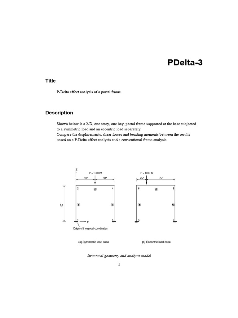 P-Delta vs. Conventional Frame Analysis | PDF | Bending | Applied And Interdisciplinary Physics