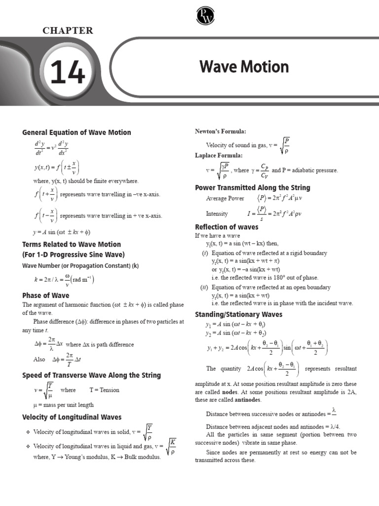 Wave Motion | PDF | Waves | Harmonic
