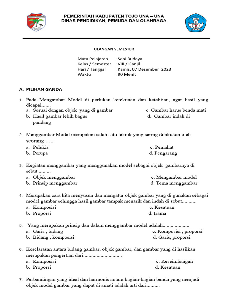 Soal SBD Kelas 8 | PDF | Game & Aktivitas | Seni