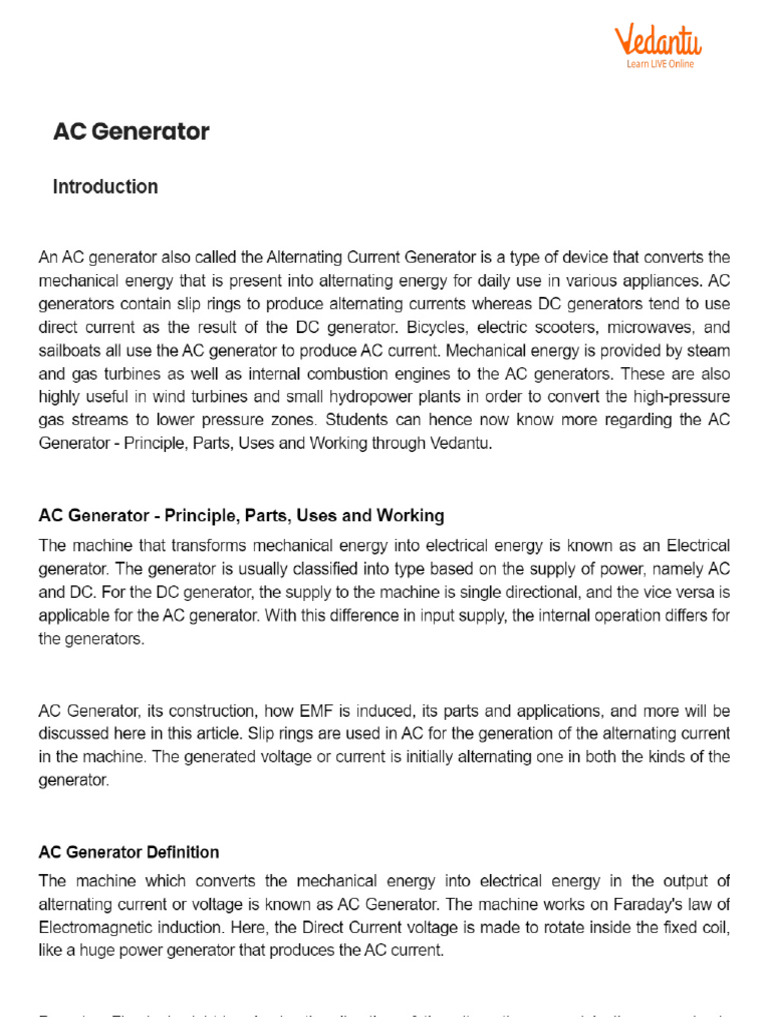 AC Generator | PDF
