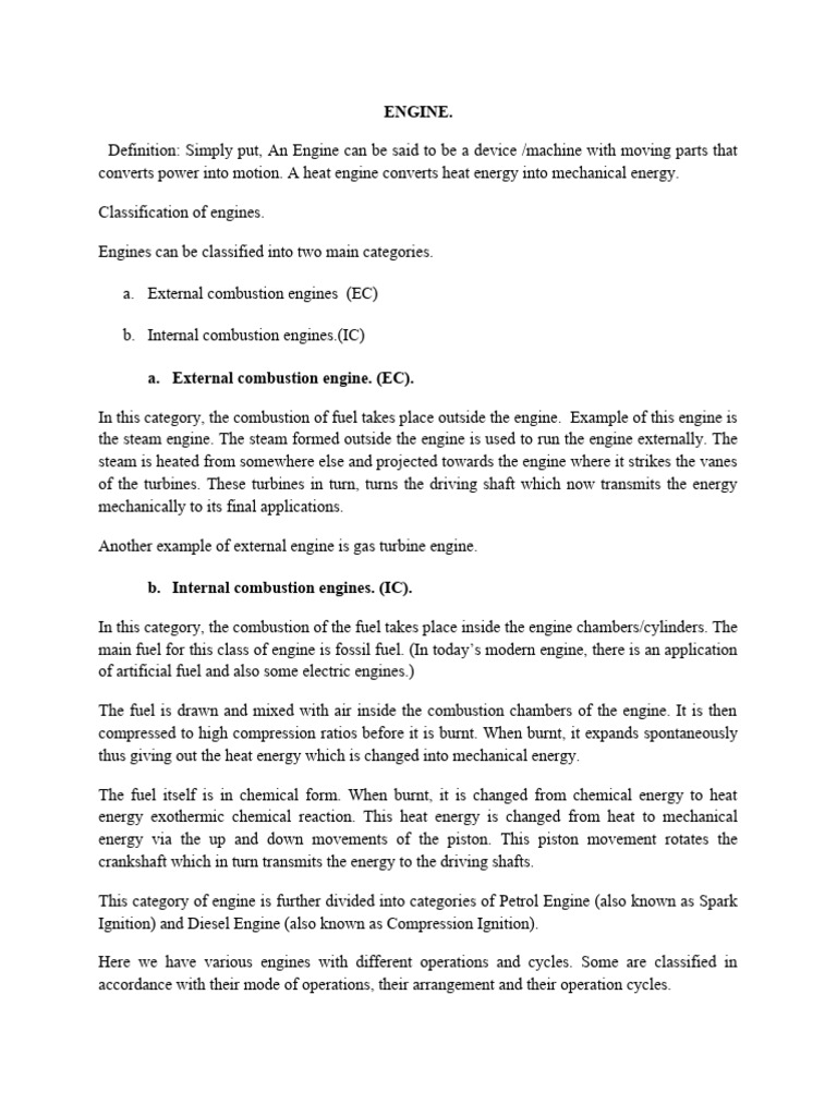 ENGINES | PDF | Internal Combustion Engine | Piston ENGINES | PDF | Internal Combustion Engine | Piston