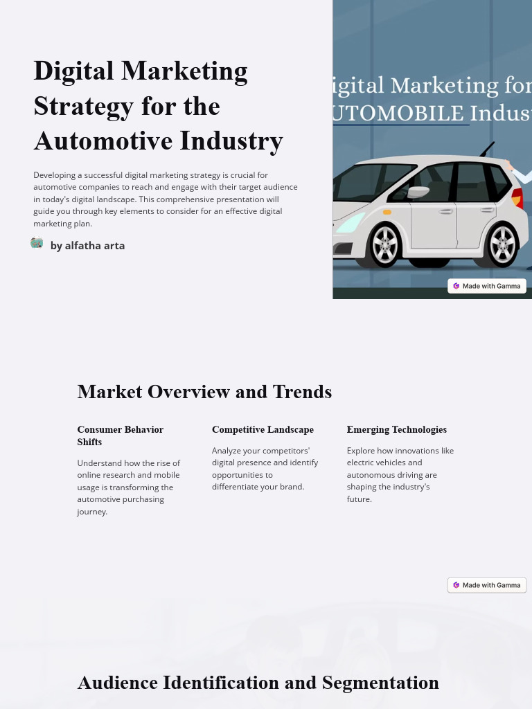 Automotive Digital Marketing Strategy | PDF | Digital Marketing ...