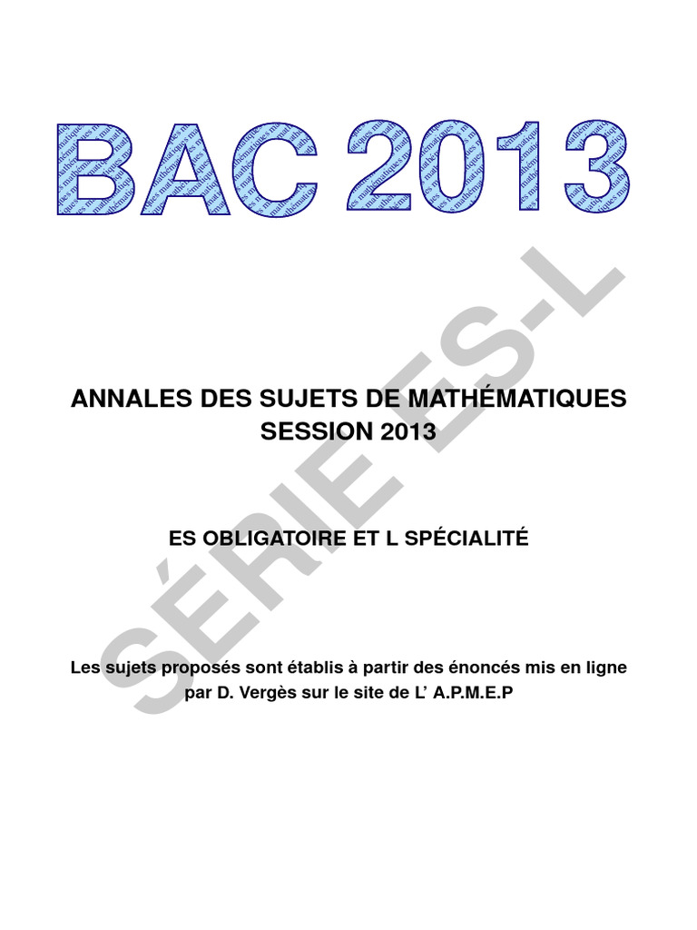Bac 2013 Sujetso | PDF