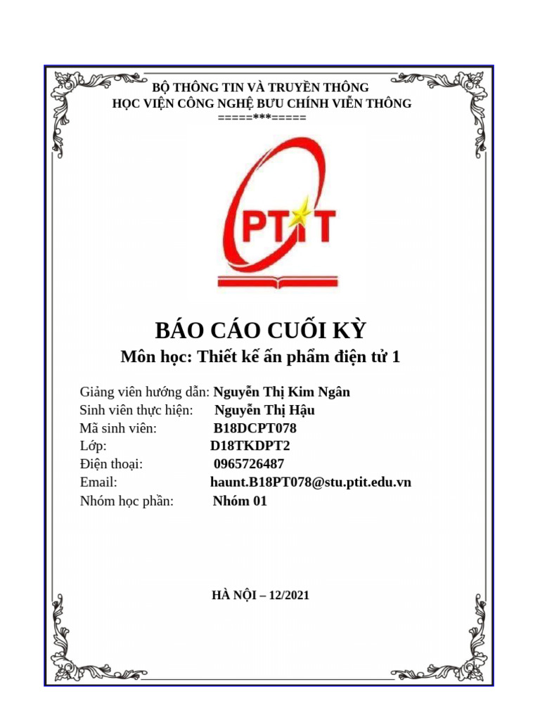 (123doc) Ptit Bao Cao Cuoi Ky Mon Hoc Thiet Ke An Pham Dien Tu 1 Hoc Vien CN Buu Chinh Vien ...