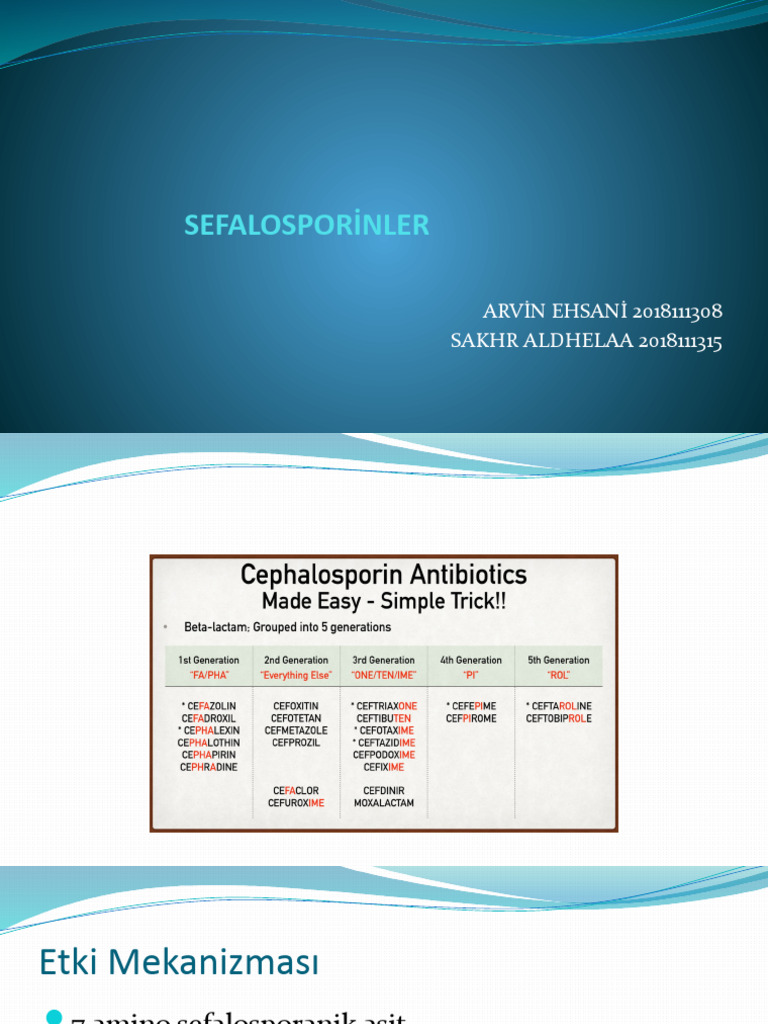 Sefalospori̇nler Sunum Arvi̇n Ehsani̇ | PDF