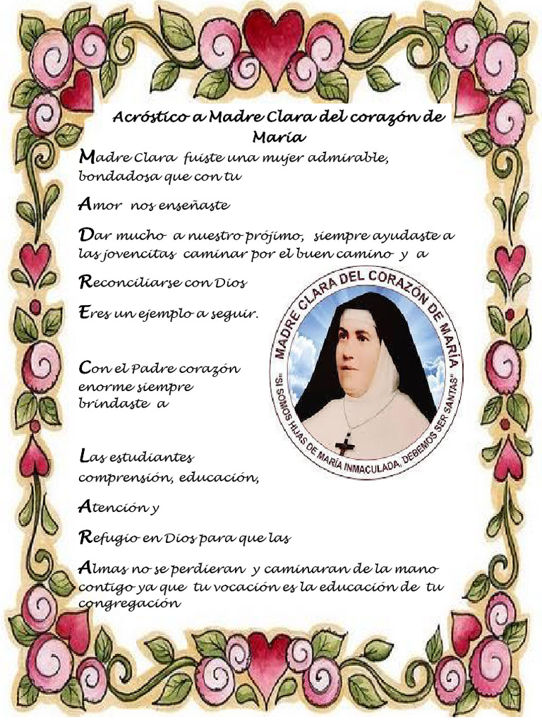 Acróstico a Madre Clara del Corazón | PDF