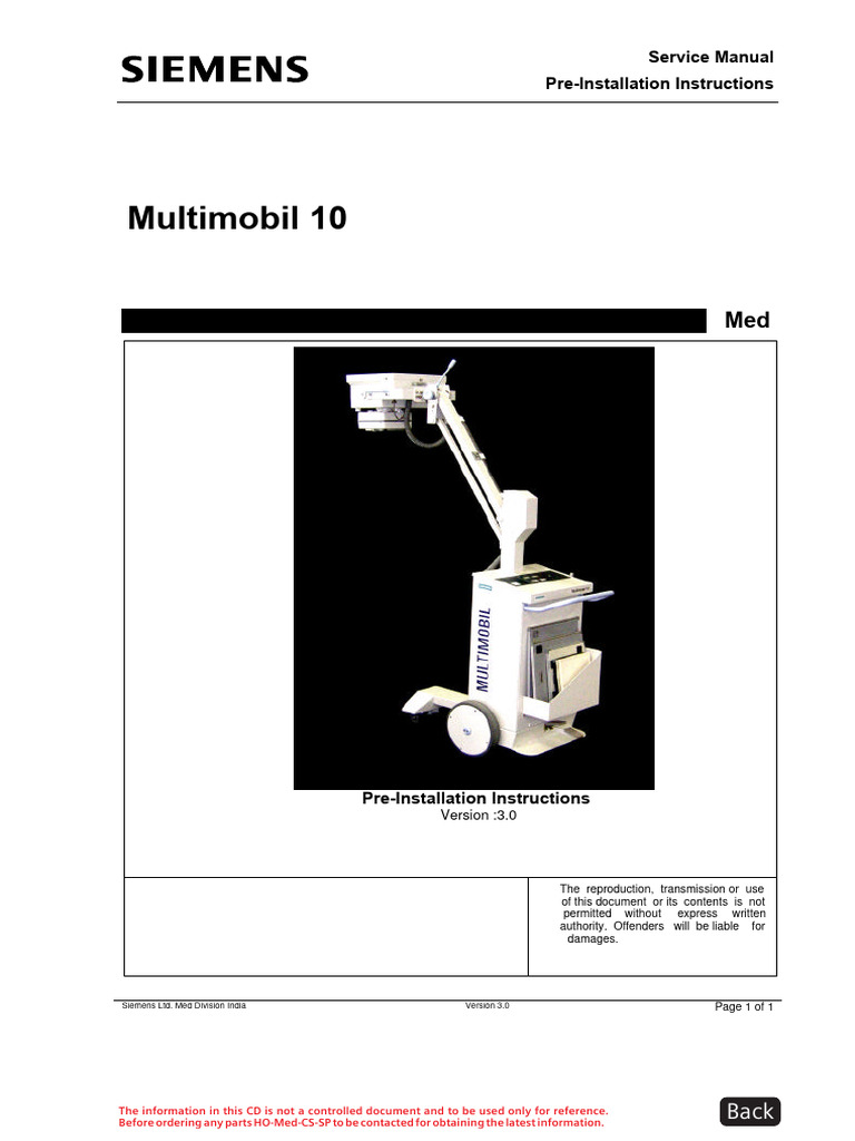 Pre-Installation Siemens MM10 | PDF | Electromagnetic Compatibility ...