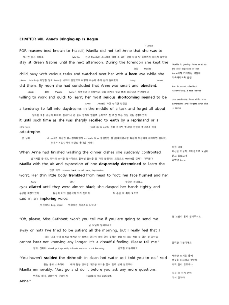 Anne of Green Gables CHAPTER 8 | PDF