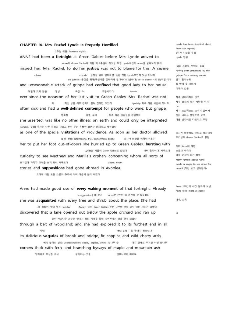 Anne of Green Gables CHAPTER 9 | PDF