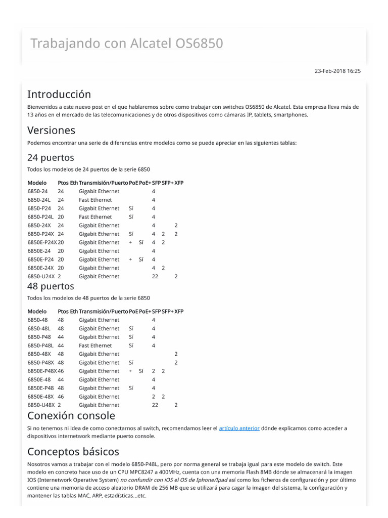 Comandos Extendidos ALU 6860E-24P | PDF