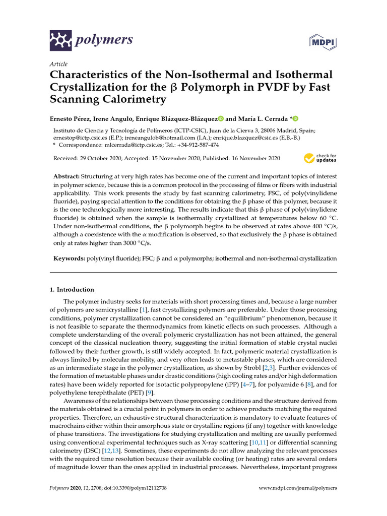 Characteristics of the Non-Isothermal and Isothermal Crystallization ...