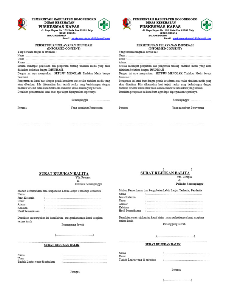 Informed Consent Imunisasi Dan Rujukan Baruuu | PDF