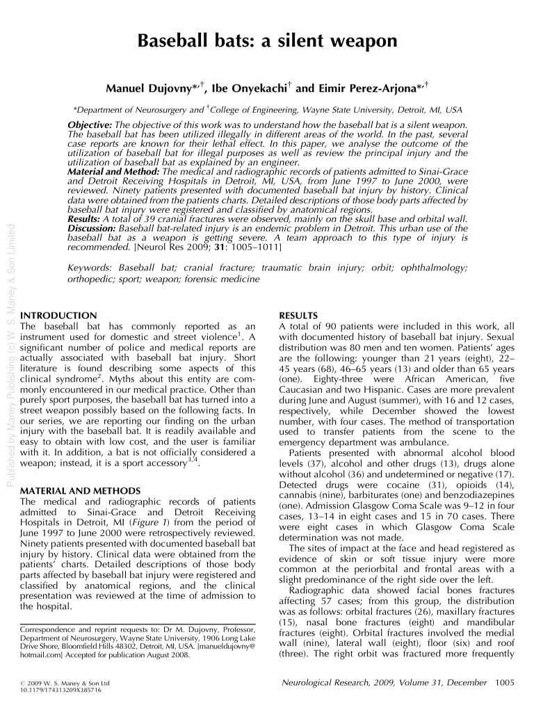 Baseball Bat | PDF | Skull