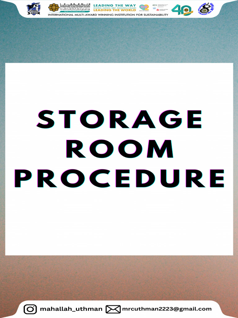 Procedure of Storage Room | PDF
