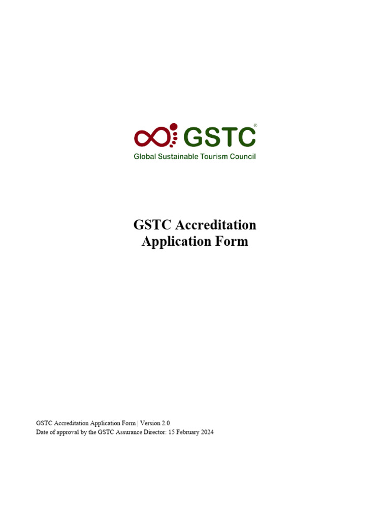 GSTC Accreditation Application Form | PDF | Privacy | Information
