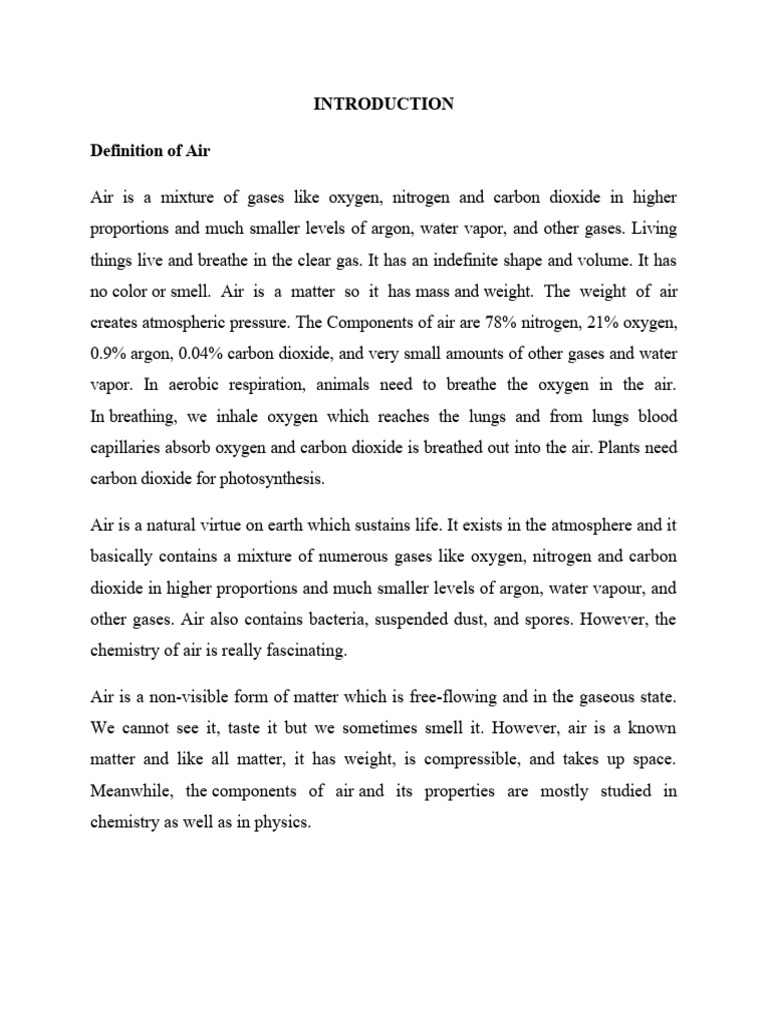 Importance of Air | PDF | Atmosphere Of Earth | Oxygen