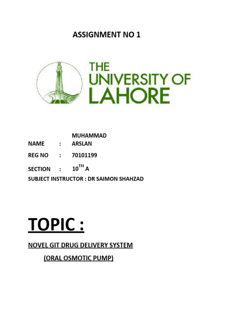 P Tech Assignment 1 | PDF | Osmosis | Pharmacology