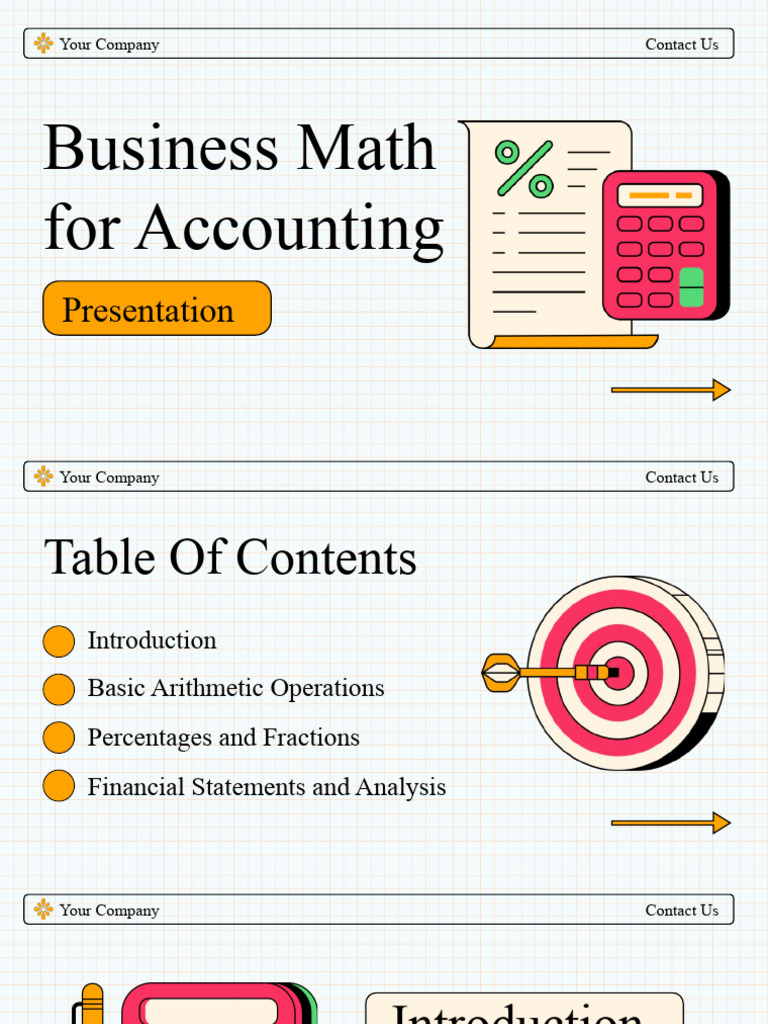 Business Math For Accounting Presentation | PDF | Interest | Percentage