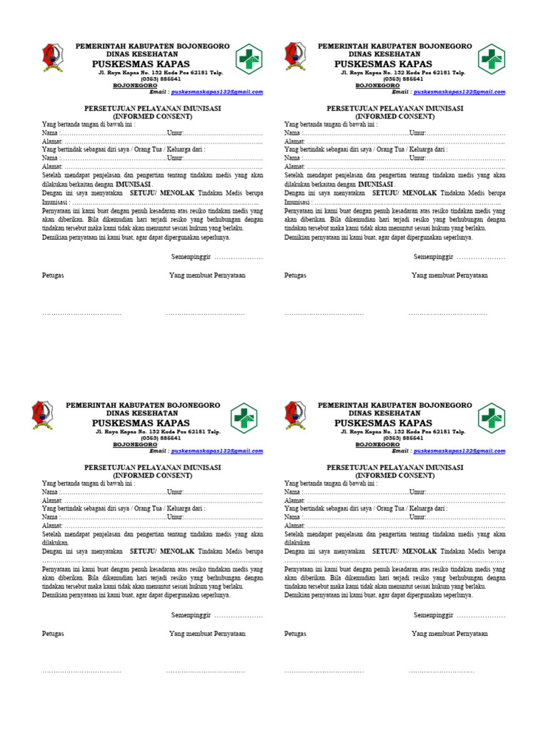 Informed Consent Imunisasi Dan Rujukan Baruuu | PDF