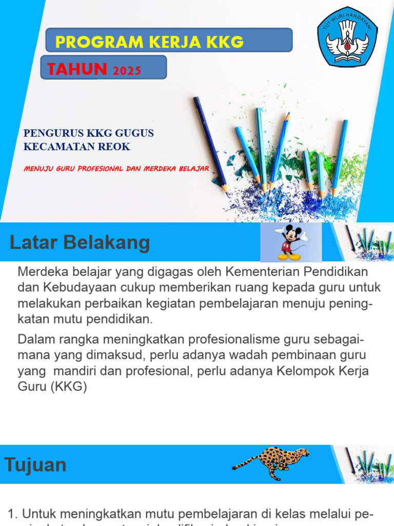 Program Kerja 1 Tahun KKG 01 | PDF