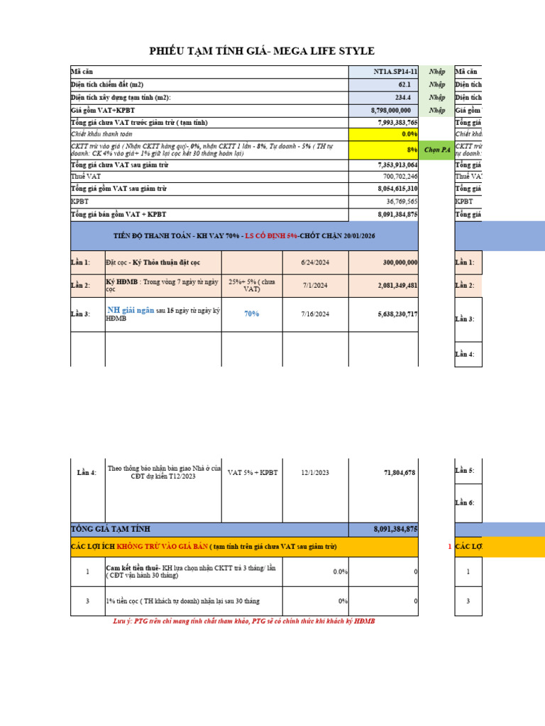 PTG Tạm Tính MGLS | PDF