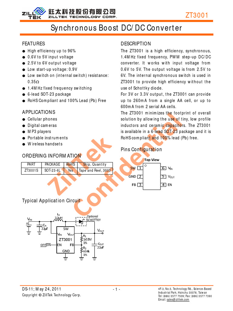 ZT3001 ZillTek | PDF | Electrical Engineering | Electric Power