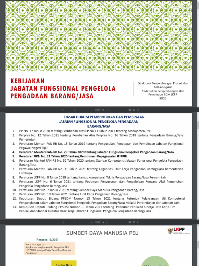 Materi 02. Kebijakan Jabatan Fungsional PPBJ - 1 | PDF