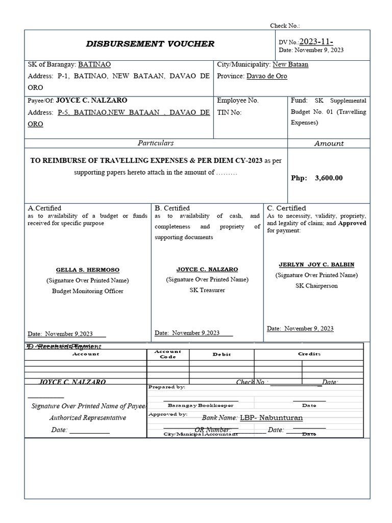 SK VOUCHER | Download Free PDF | Payments | Money