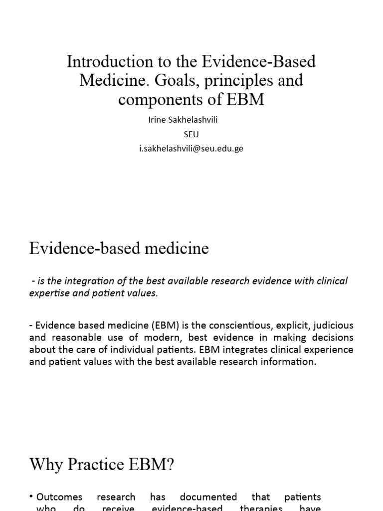 Intro To EBM - PPT 1 | PDF | Evidence Based Medicine | Health Care