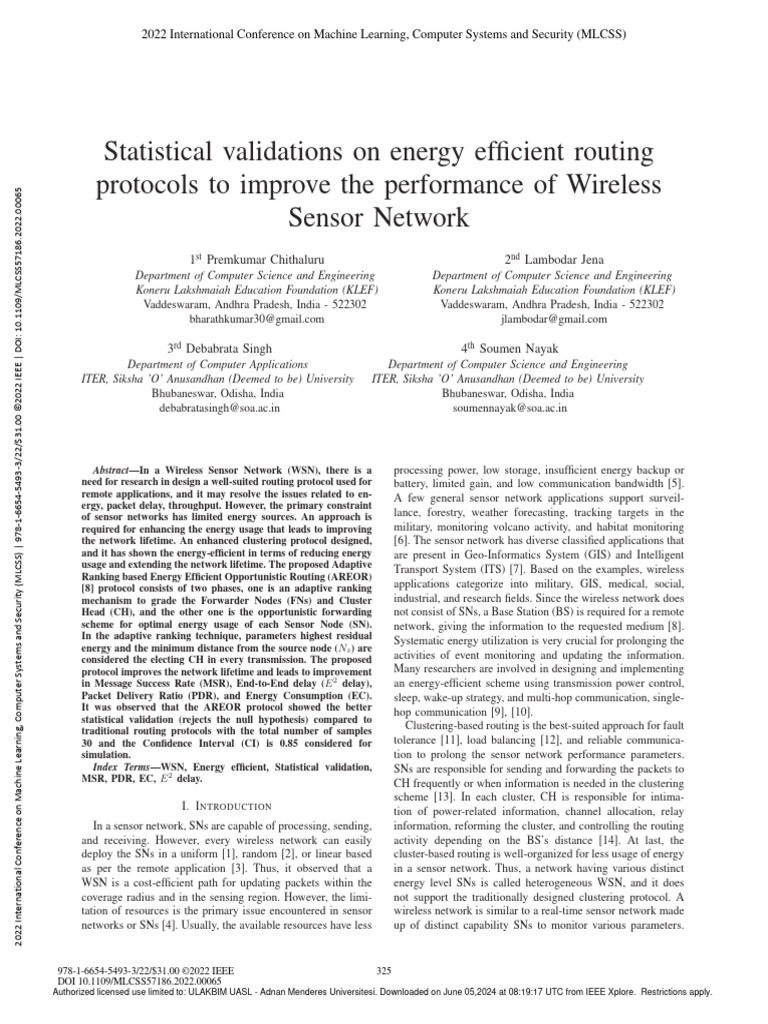 Statistical Validations On Energy Efficient Routing Protocols To Improve The Performance of ...