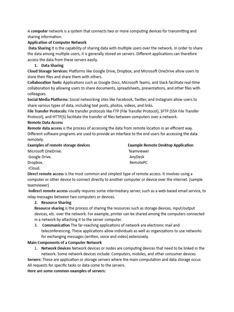 Overview of Computer Network Applications | PDF | Computer Network ...