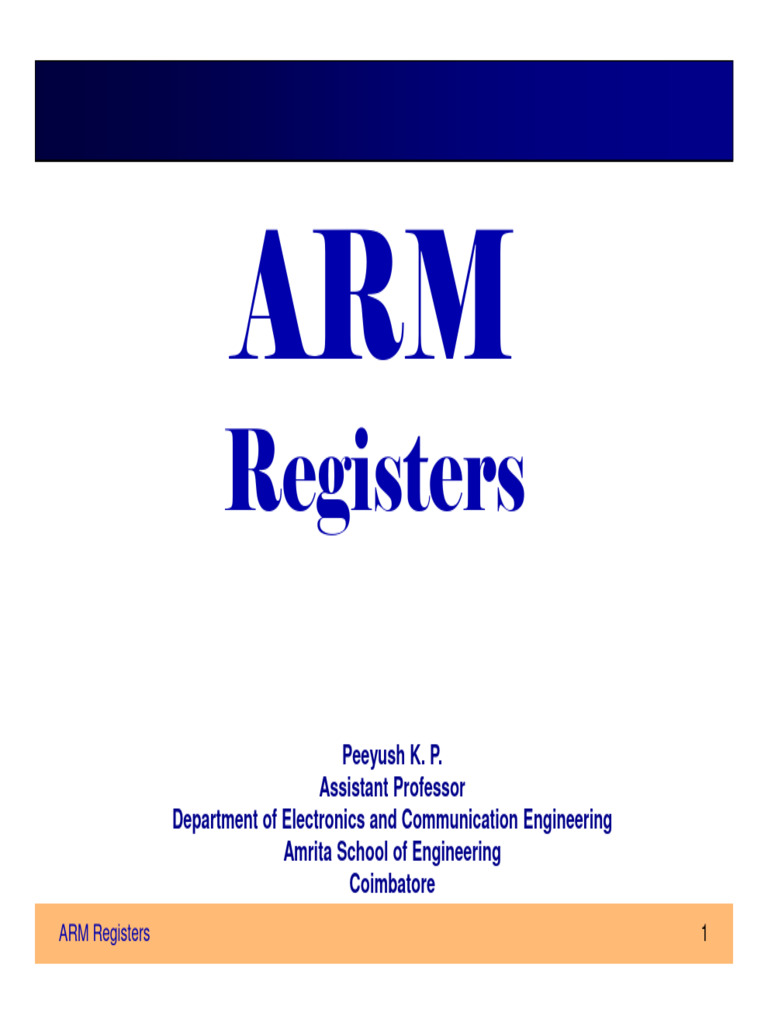 ARM Registers for Engineering Students | PDF | Computer Hardware ...